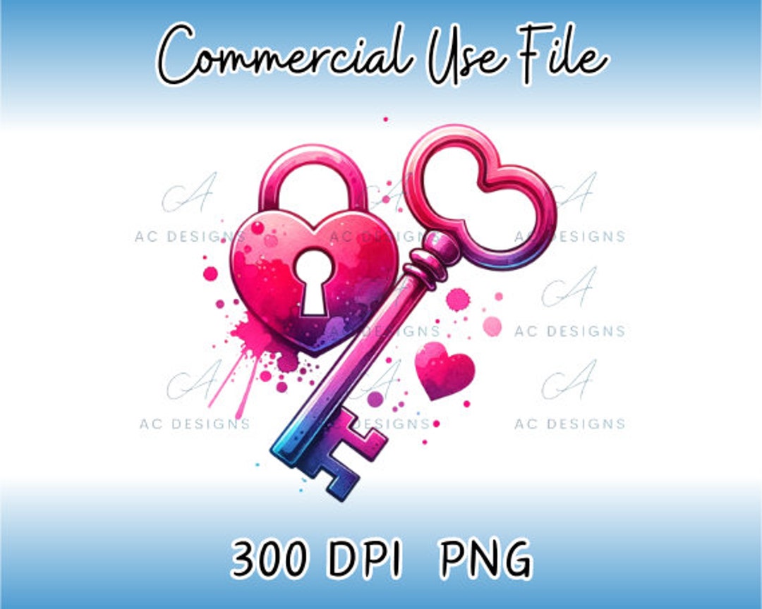 Key and Lock Png, Lock Heart Clipart, Pink Key Lock PNG, Sublimation ...