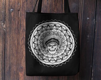 Canvas Tote Bag - Samurai - Mandala - Fashion - Style - Unique - Etsy