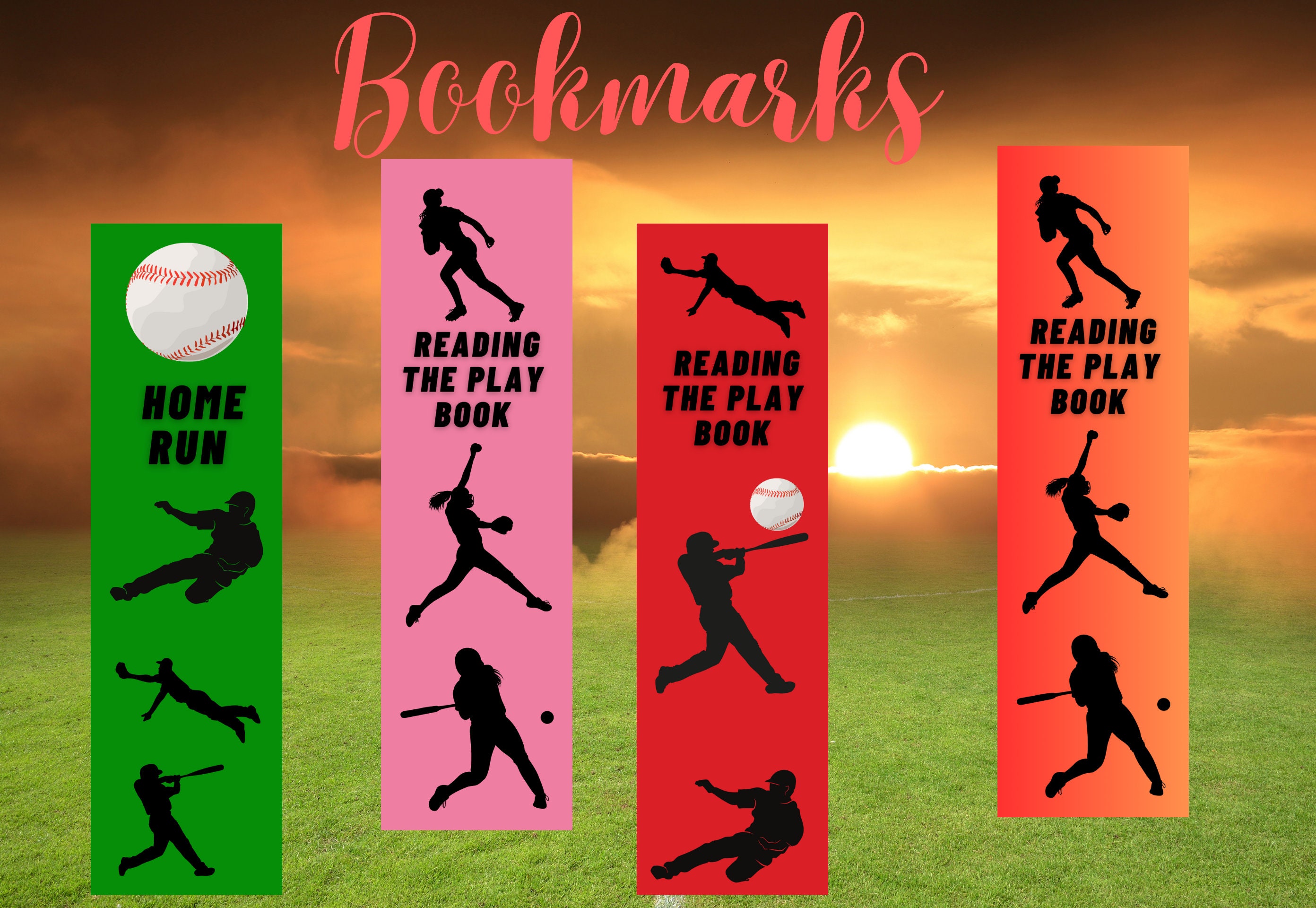 Baseball and Softball Bookmarks - Etsy