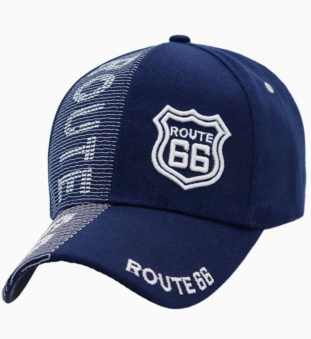 Route 66 Logo Split Stitch Six Panel Acrylic Baseball Cap - Etsy