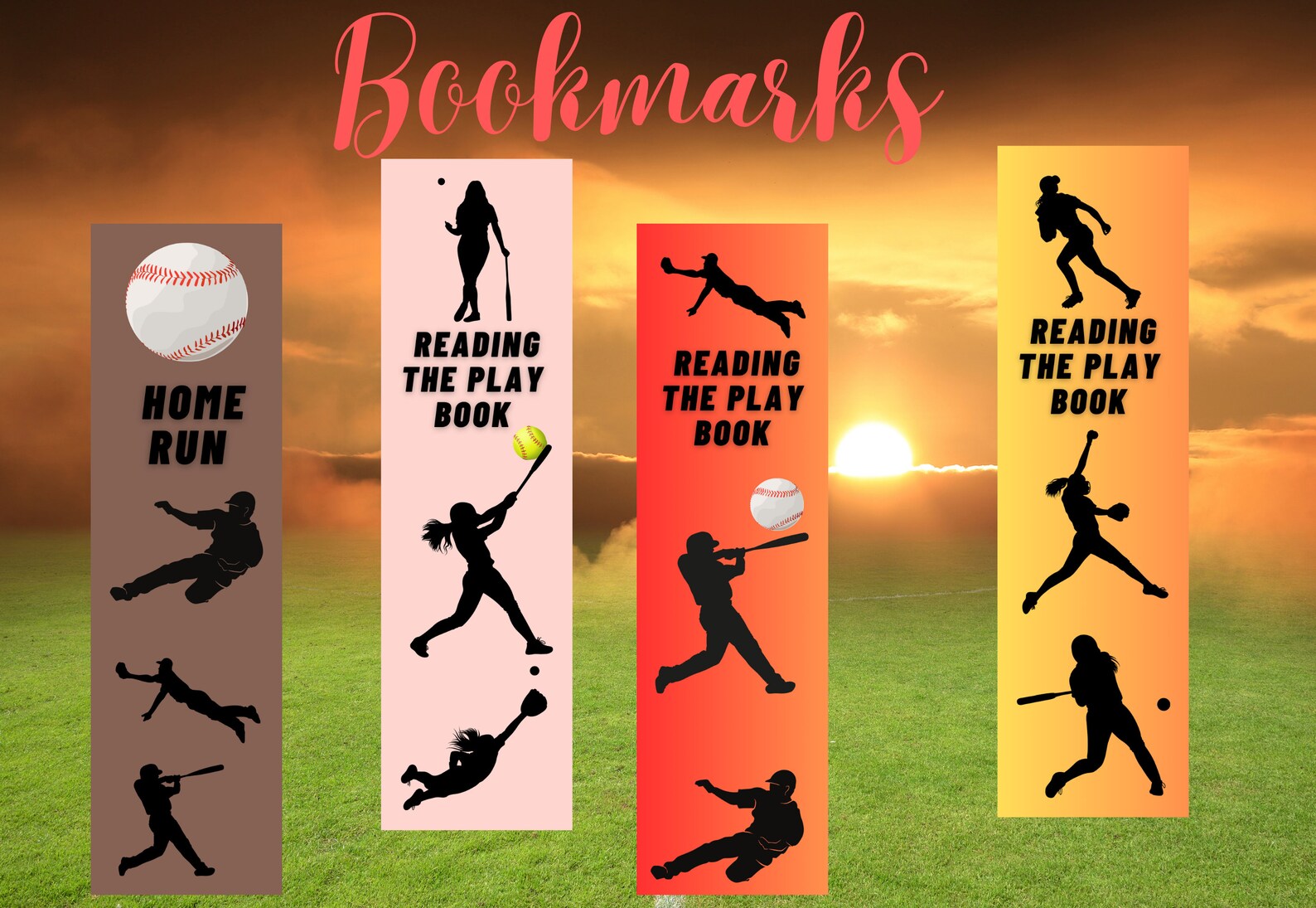 Baseball and Softball Bookmarks - Etsy