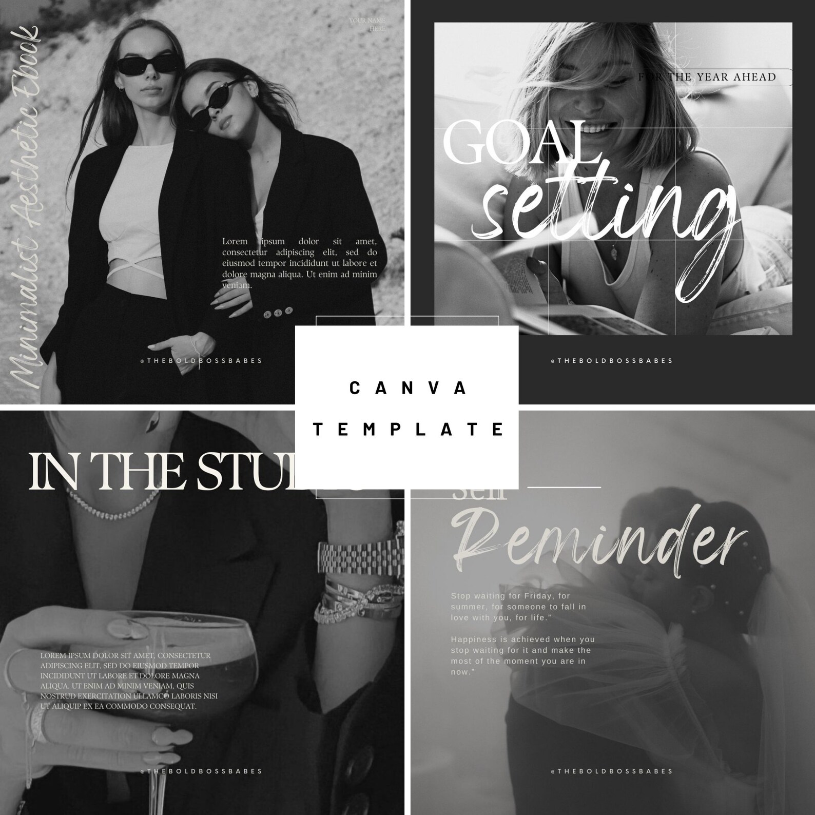 100 Aesthetic Instagram Post Canva Template Boss Lady Instagram Posts ...
