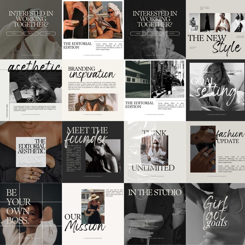 100 Aesthetic Instagram Post Templates, Canva Editable (digital ...