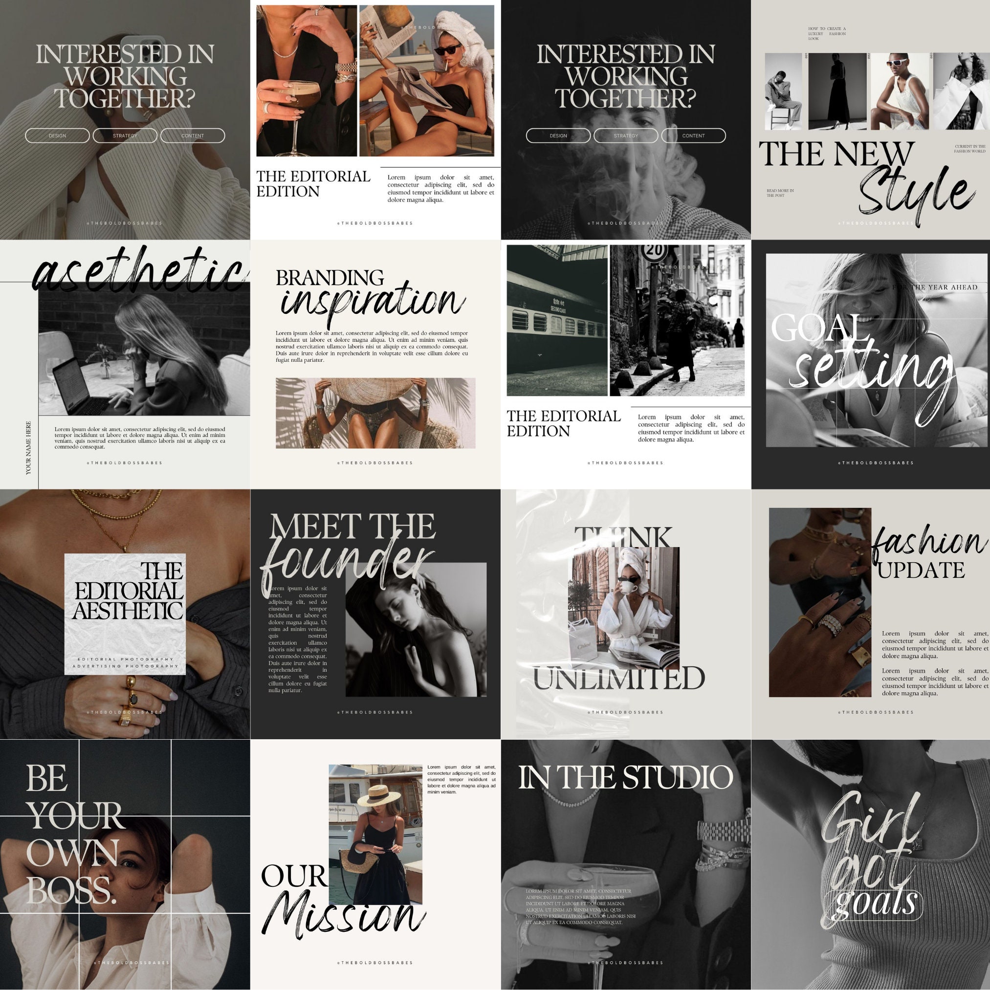 100 Aesthetic Instagram Post Templates, Canva Editable (digital ...