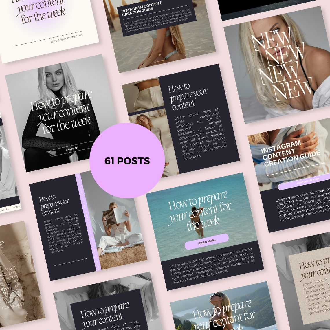 Aesthetic Instagram Template Posts for Content Creator Aesthetic ...