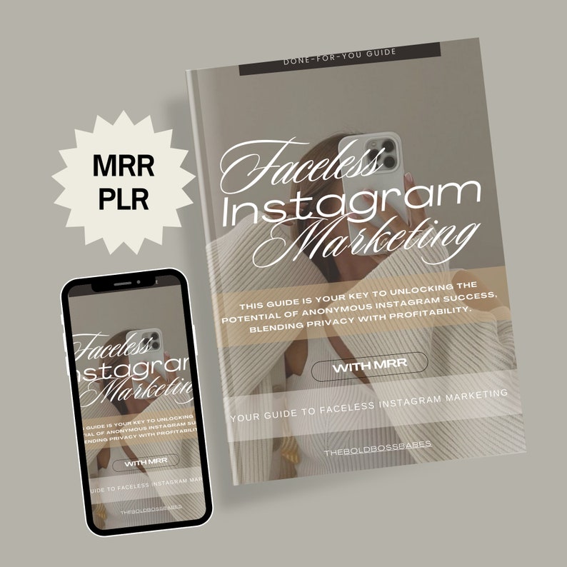 The Faceless Instagram Marketing Guide Ebook MRR PLR Ebook for Female ...