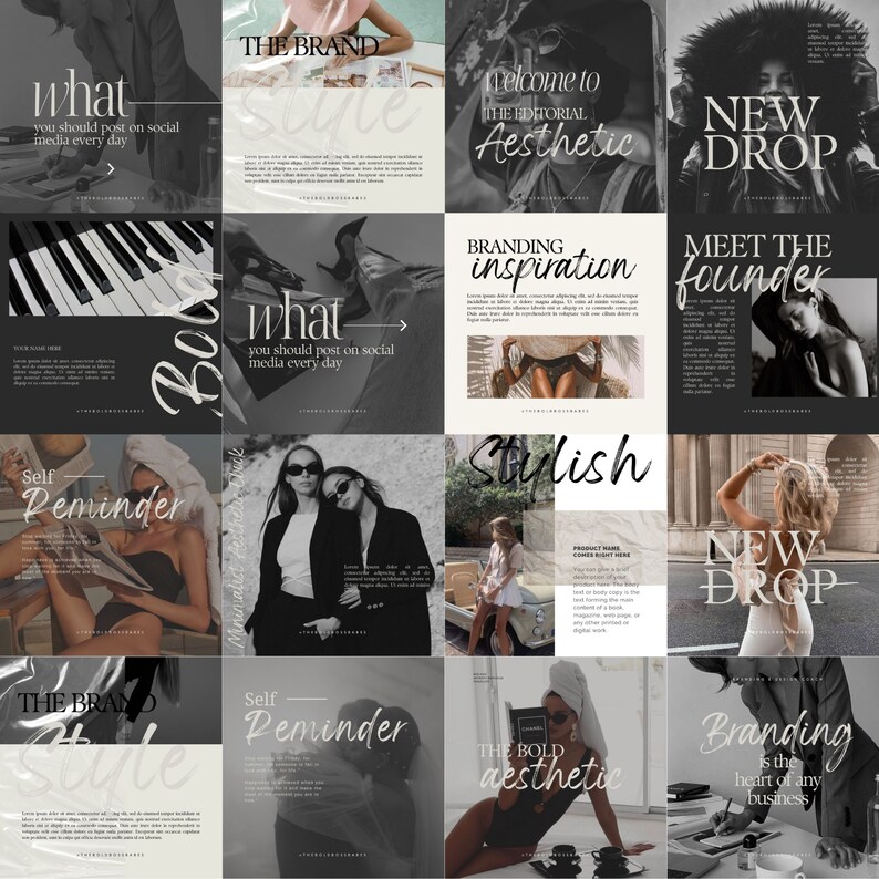100 Aesthetic Instagram Post Templates, Canva Editable (digital ...
