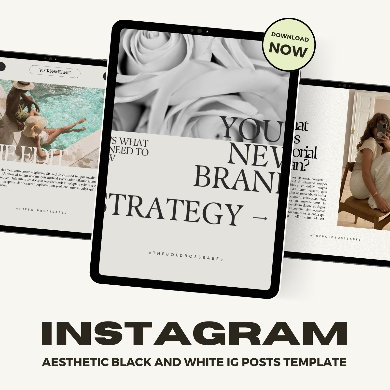 100 Aesthetic Instagram Post Canva Template Boss Lady Instagram Posts ...