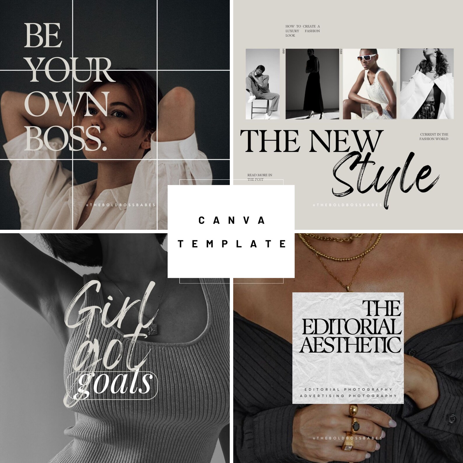 100 Aesthetic Instagram Post Canva Template Boss Lady Instagram Posts ...