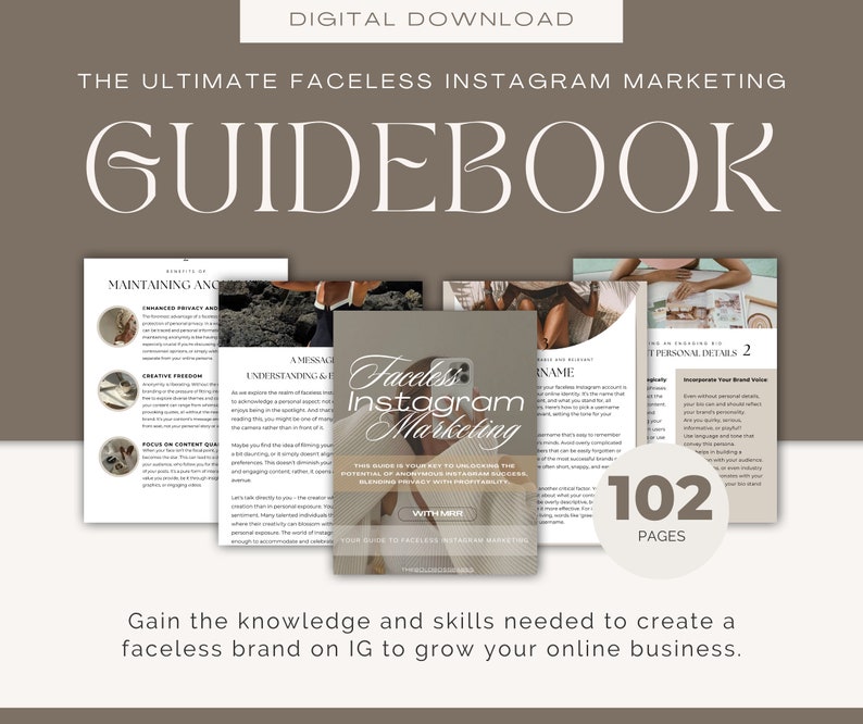 The Faceless Instagram Marketing Guide Ebook MRR PLR Ebook for Female ...
