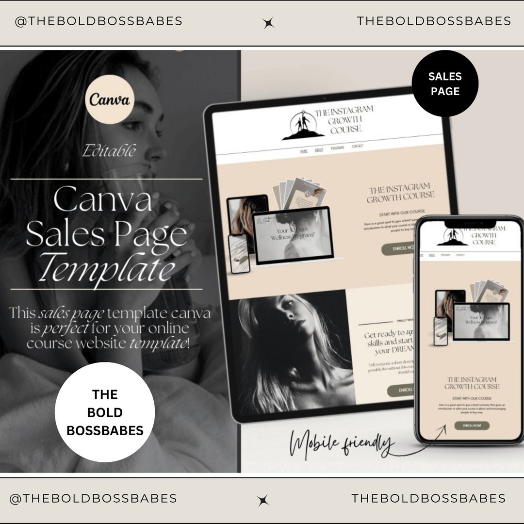 Sales Page Template Online Course Website Template Sales Page Online ...