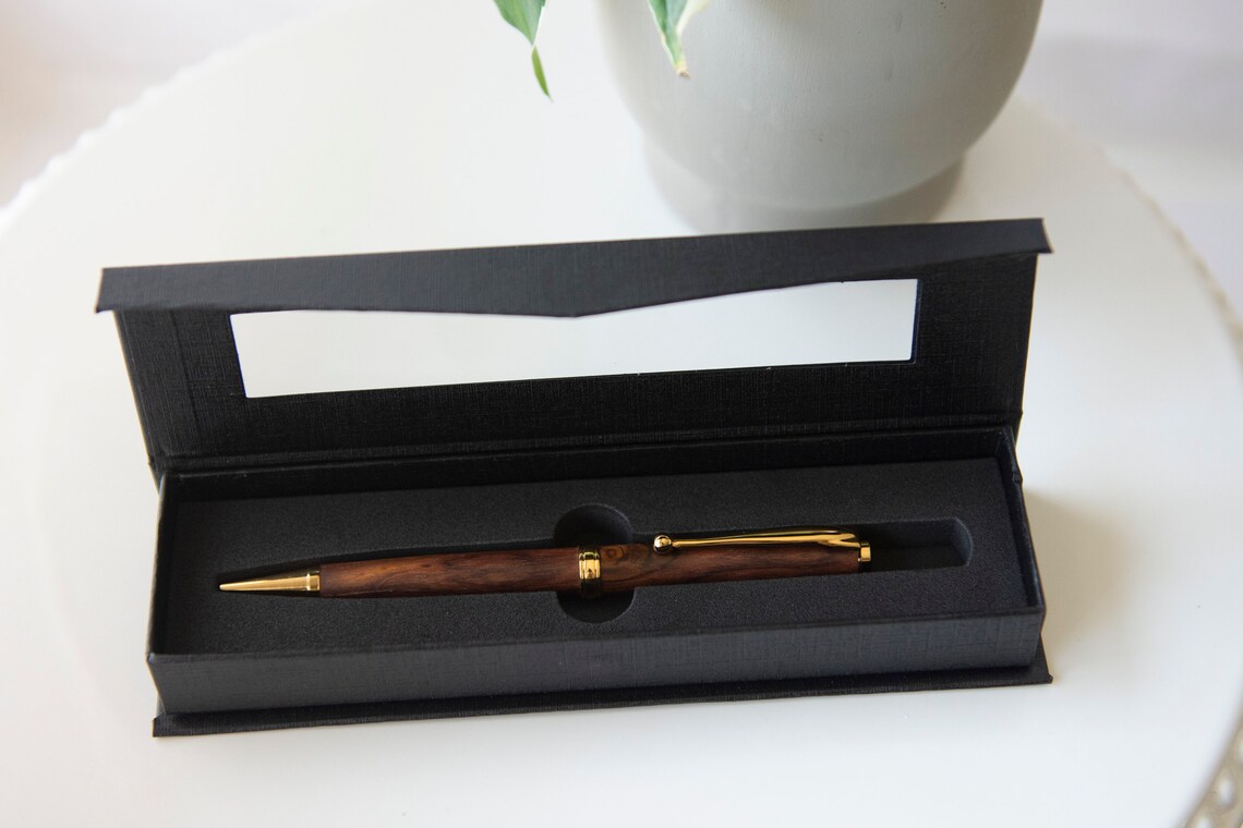 Gift Box With Window for Specialty Pens. Beautiful Black Presentation ...