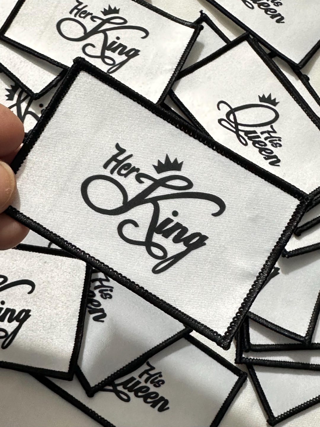 Sublimation/dtf Iron on Patch Set 3x2, Lil Bougie Patch, His Queen Her ...