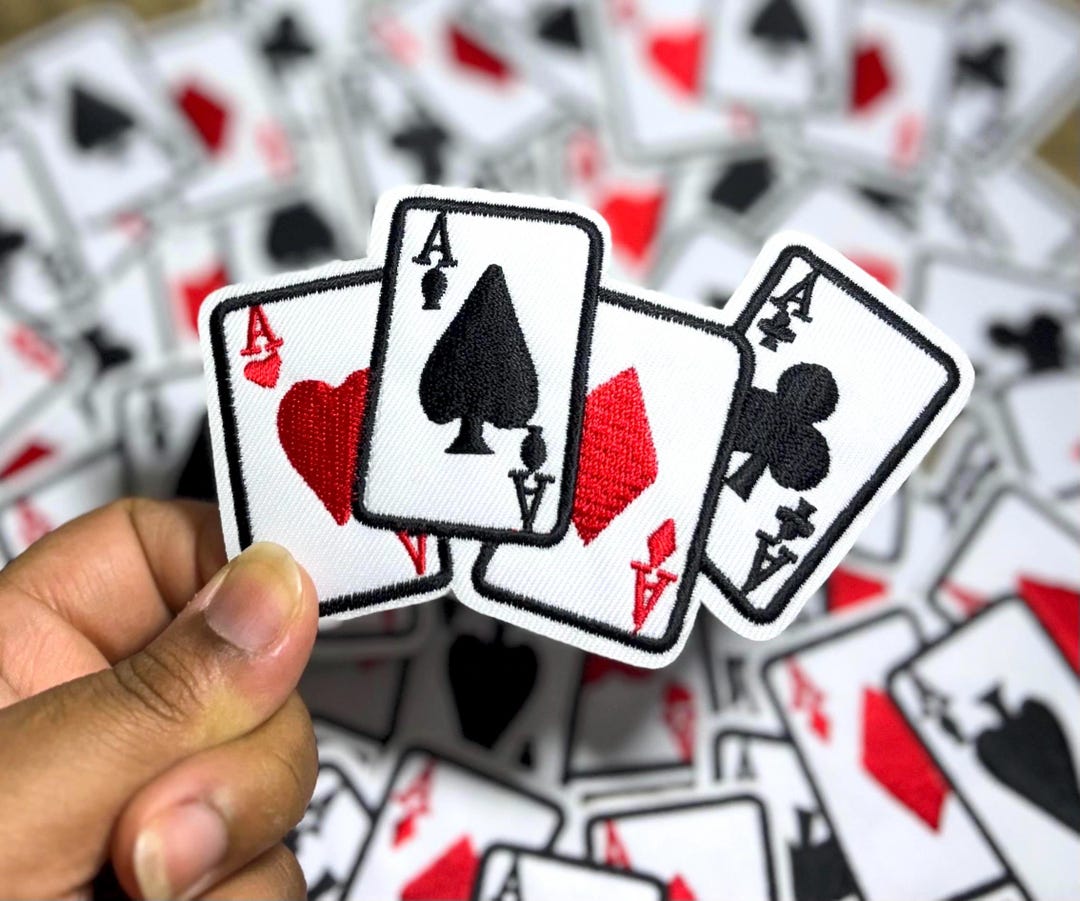 Cards 4 of a Kind A’s Iron on Patch 4.5x2.75, Trucker Hat Patch, Concho ...