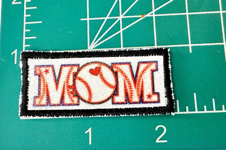 Sublimation Iron on Patches 1x2, Mom Baseball Small Patch, Love for Baseball Patch, Trucker Hat ...