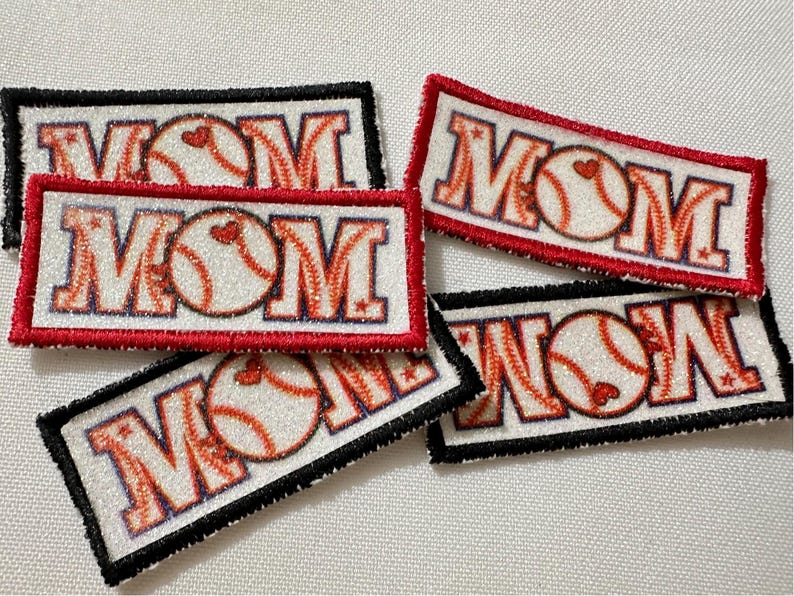 Sublimation Iron on Patches 1x2, Mom Baseball Small Patch, Love for Baseball Patch, Trucker Hat ...