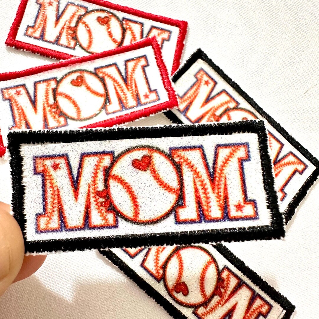 Sublimation Iron on Patches 1x2, Mom Baseball Small Patch, Love for ...