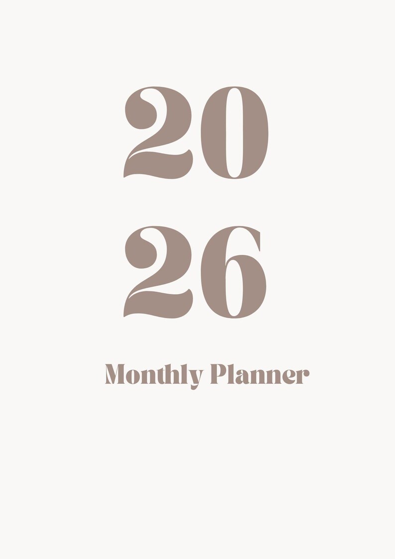2026 Printable Planner | Monthly and Weekly Calendar | Minimal Digital ...