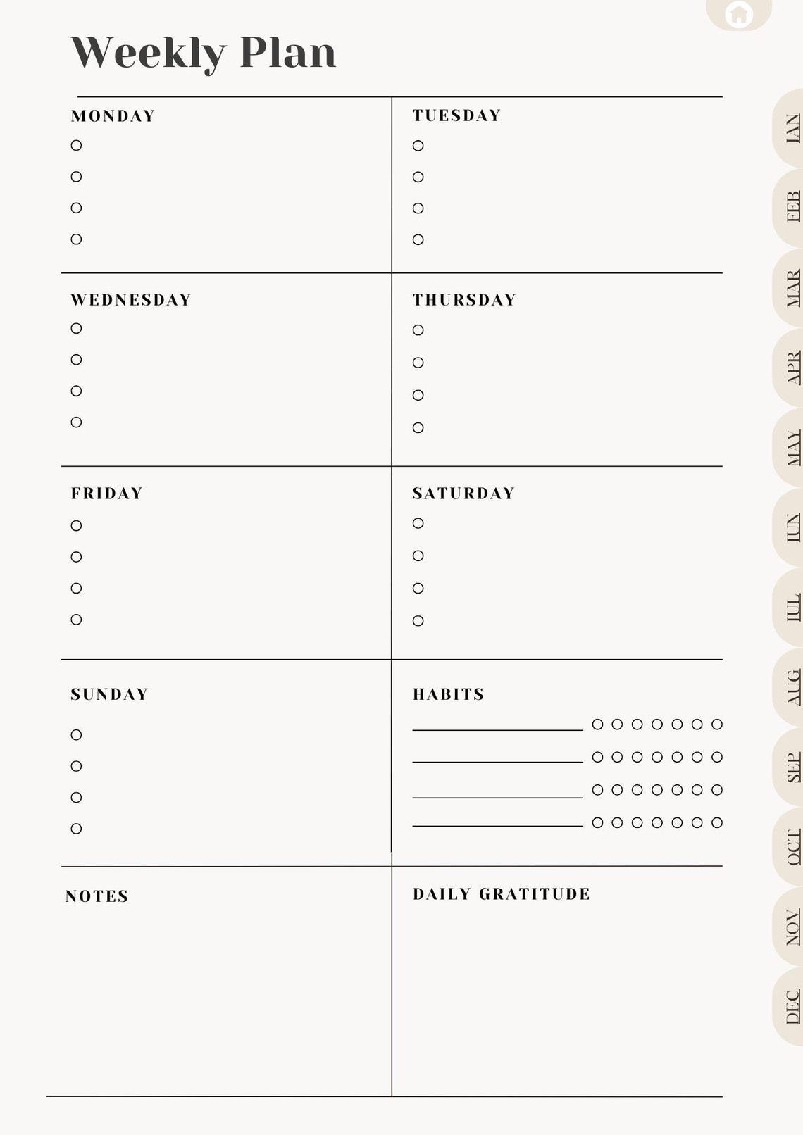 2026 Printable Planner | Monthly and Weekly Calendar | Minimal Digital ...