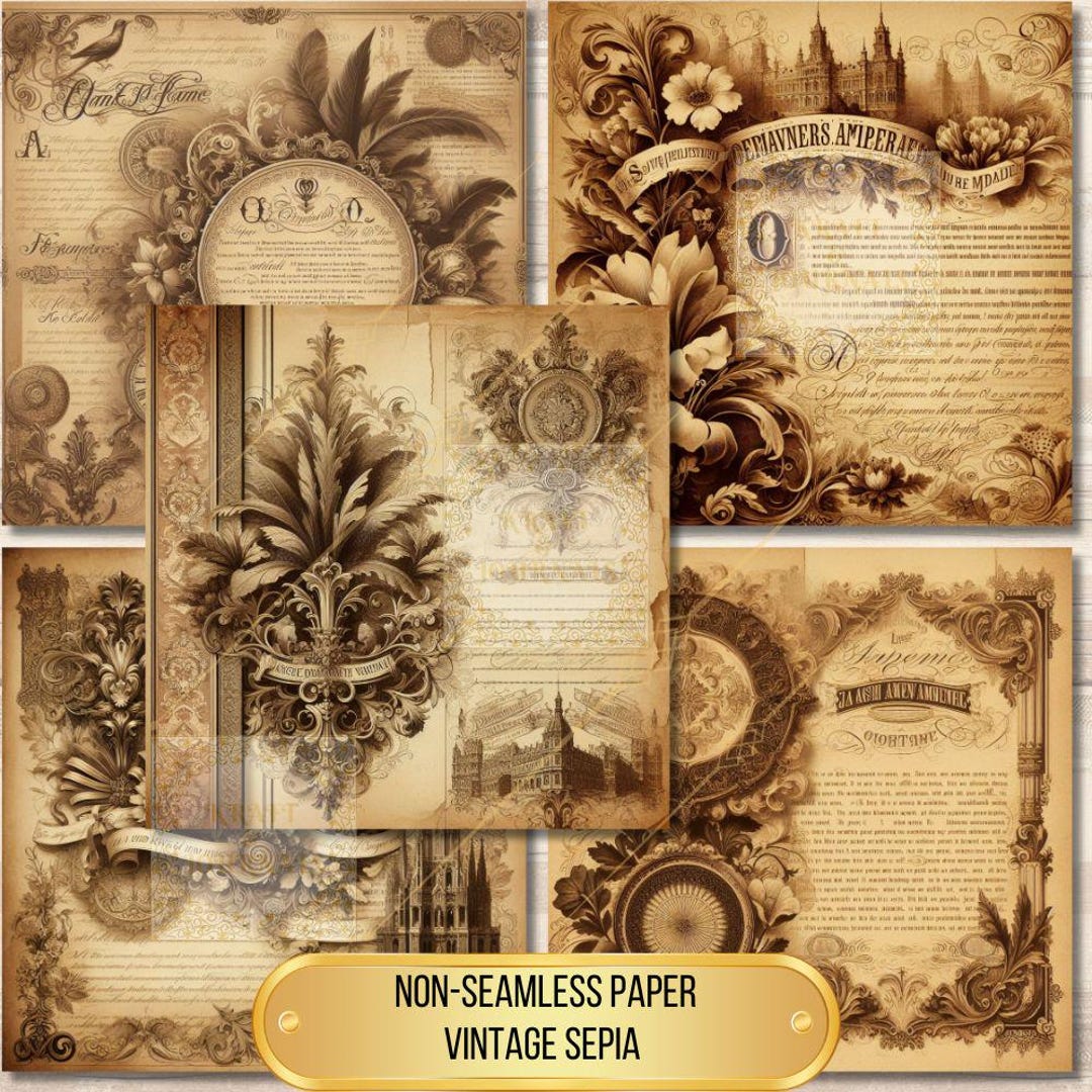 Vintage Sepia Paper, Vintage, Sepia, Brown, Scrapbook Paper, Junk ...