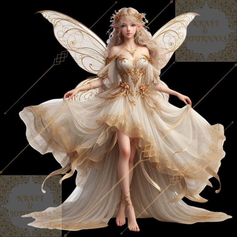 Golden Fairy Clipart, Digital Download Pngs - Etsy