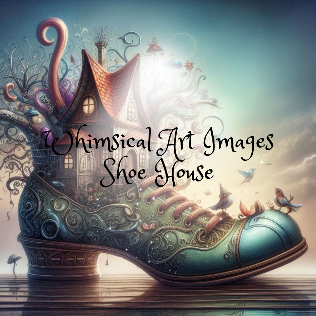 Whimsical Shoe House, Scrapbook Paper, Digital Download - Etsy