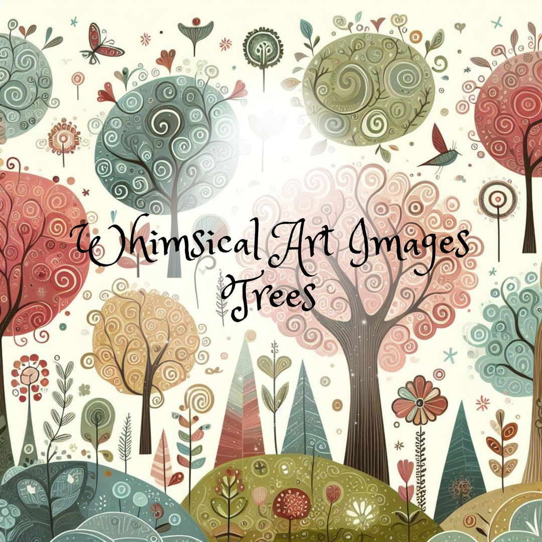 Whimsical Trees, Scrapbook Paper, Digital Download - Etsy