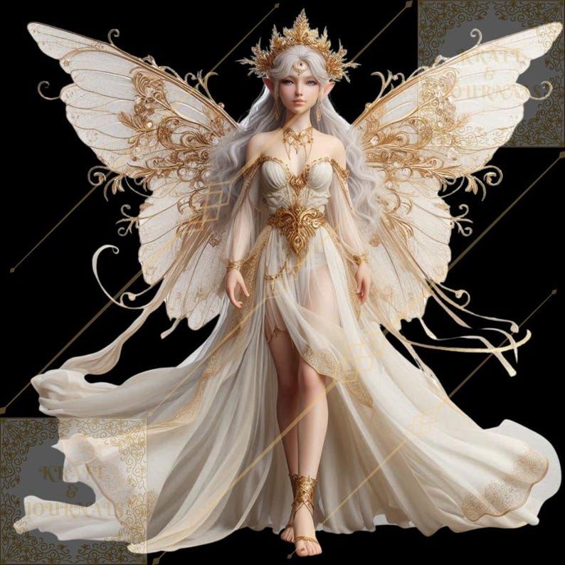 Golden Fairy Clipart, Digital Download Pngs - Etsy