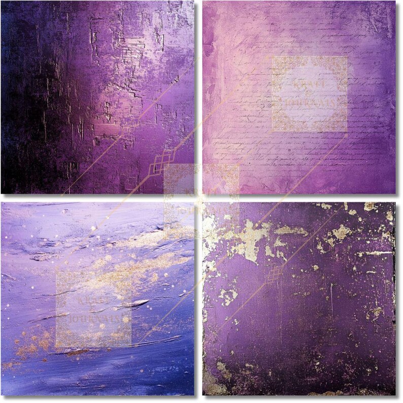 Lavender Digital Paper, Distressed, Gold Glitter, Scrapbook Paper, Junk ...