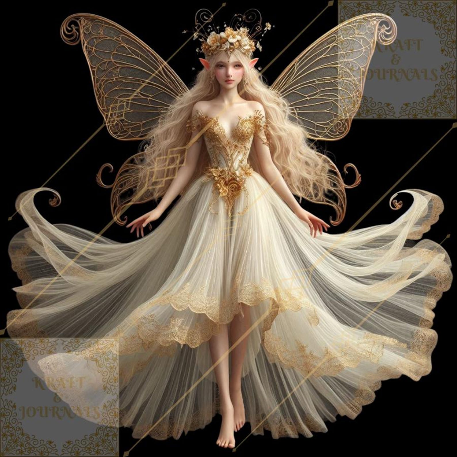 Golden Fairy Clipart, Digital Download Pngs - Etsy