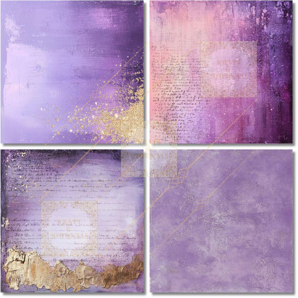 Lavender Digital Paper, Distressed, Gold Glitter, Scrapbook Paper, Junk ...