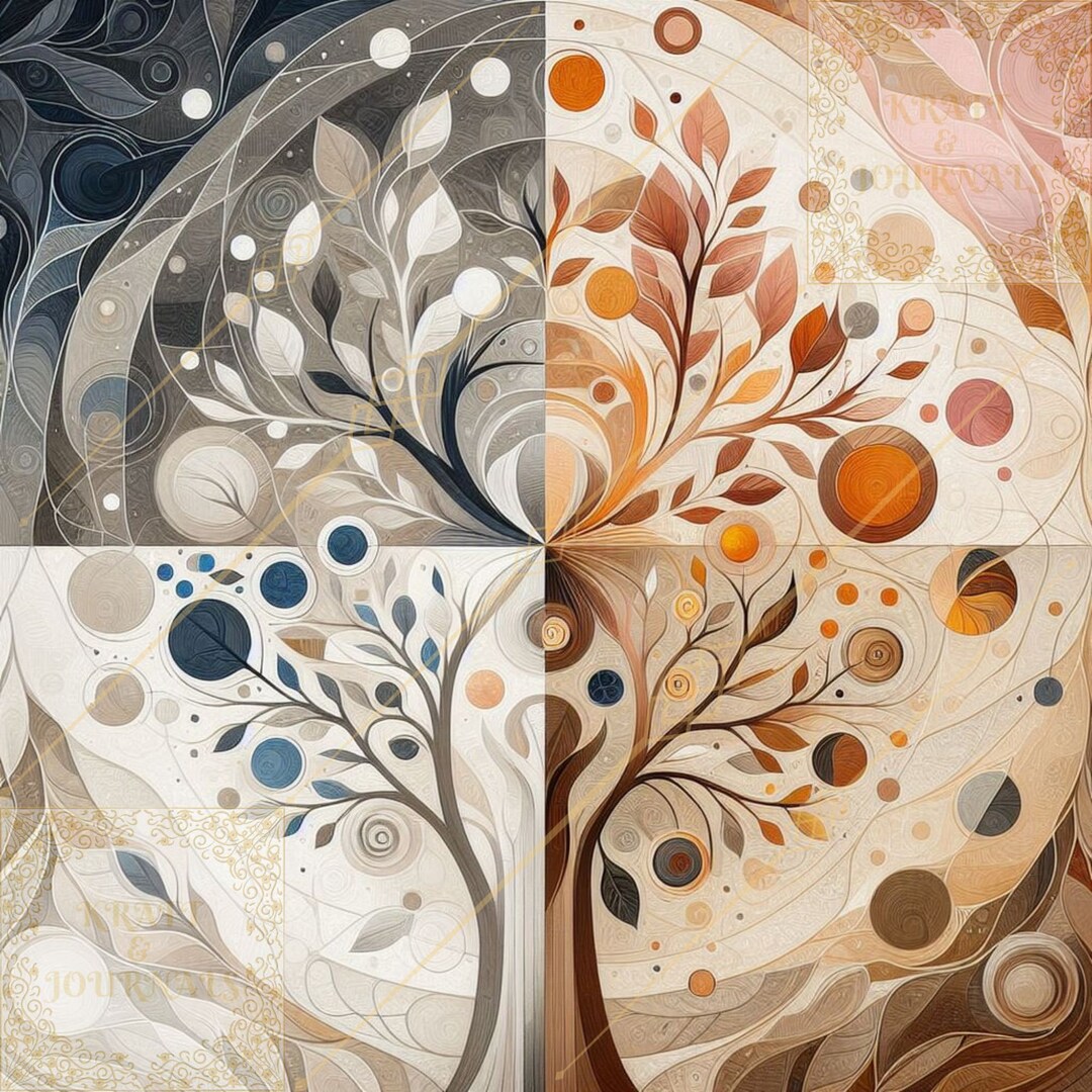 Four Season Tree of Life Print, Printable Wall Art Print, Home Decor ...