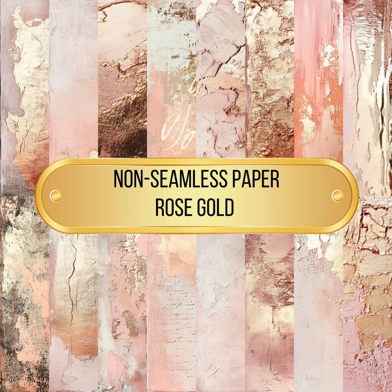 Rose Gold Digital Paper, Distressed, Gold Glitter, Scrapbook Paper ...