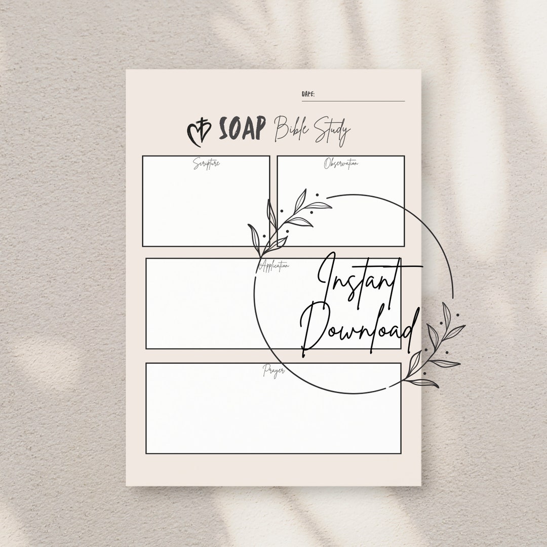 Bible Study SOAP Notes Printable Worksheets Digital Instant Download ...