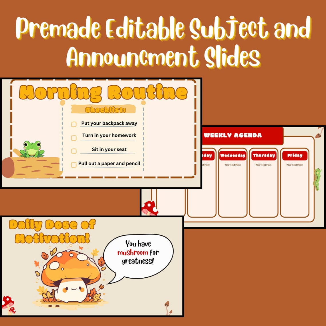 Mushroom Theme Slides Template for Teachers | Spring Classroom Slides ...