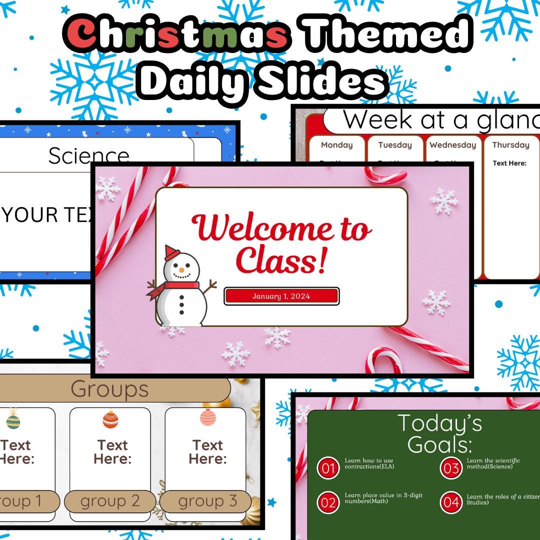 Christmas Slides Template | Powerpoint, Canva, Google Slides | Daily ...