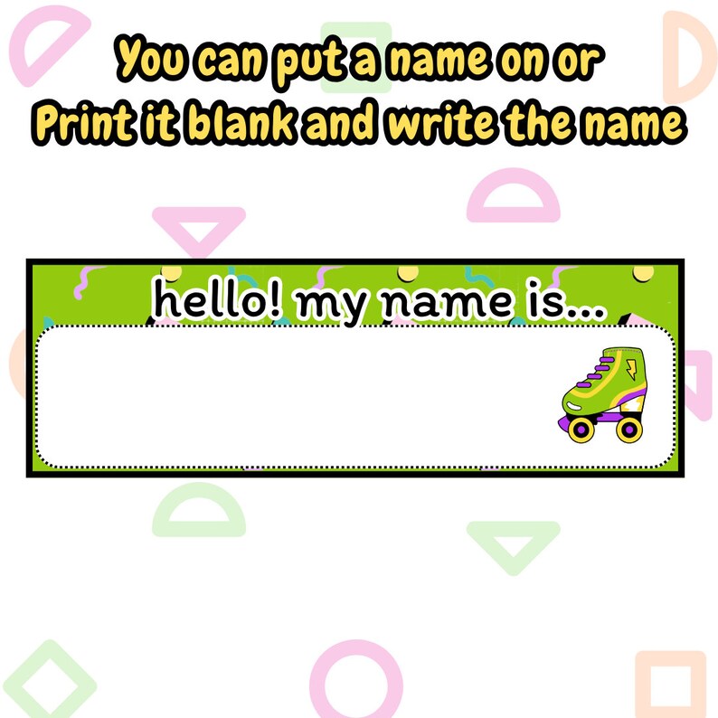 Retro Neon 90's Theme Name Tags | Name Labels| Back to School ...