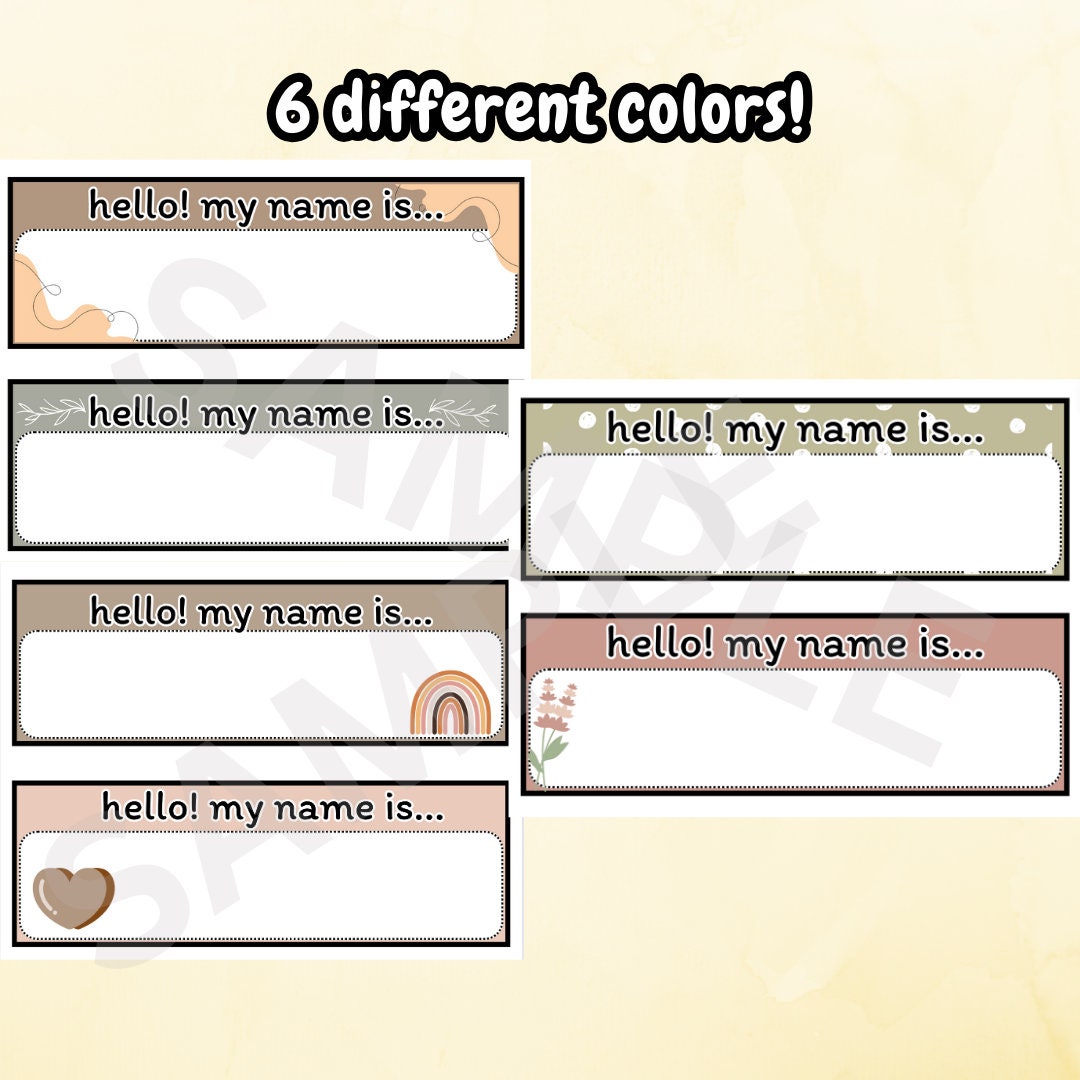 Boho Classroom Name Tags | Fall Classroom Labels | Elementary School ...