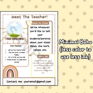 Meet the Teacher Template | Boho Template | Template for Teachers ...