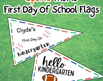 School Supplies-theme First Day of School Flag | Back to School Sign ...