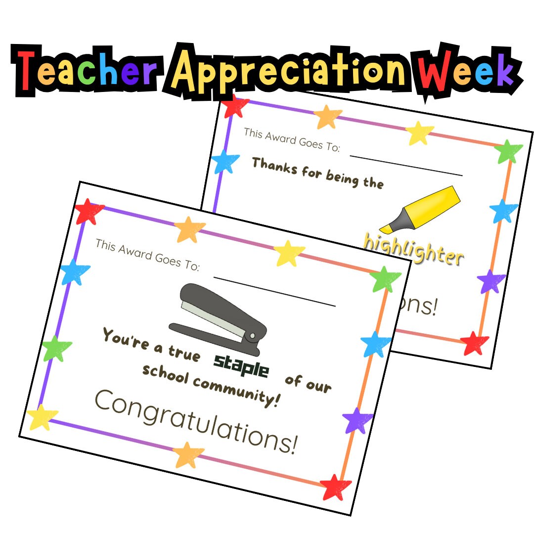 Teacher Appreciation Certificate | Teacher Appreciation Week Award for ...