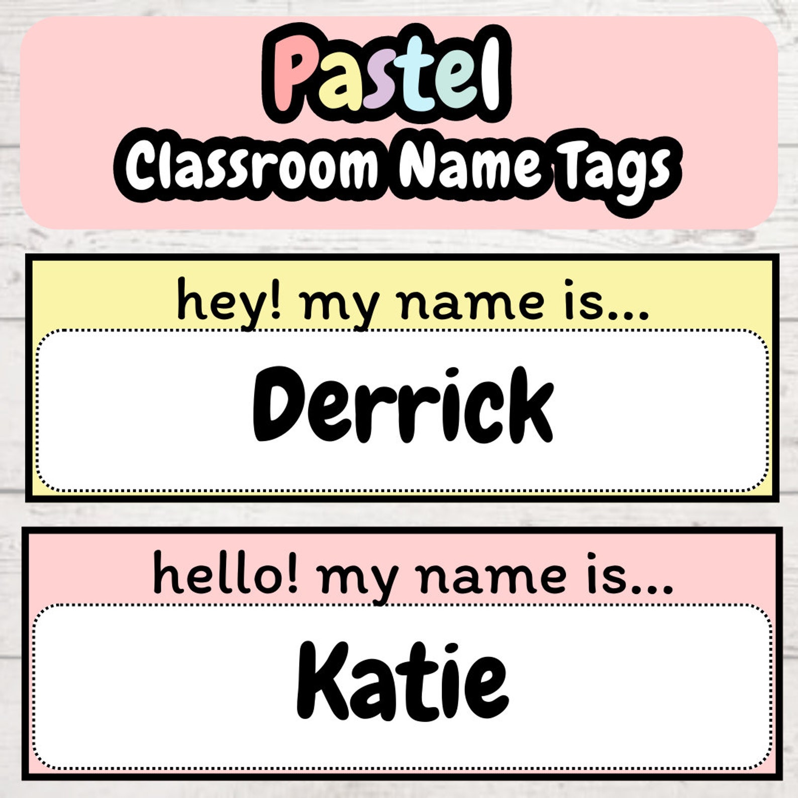 Pastel Desk Name Plate| Kids Name Labels| Back to School | Printable ...