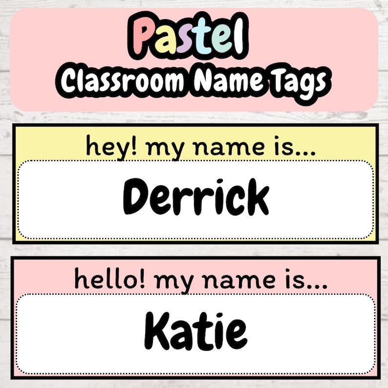 Pastel Desk Name Plate| Kids Name Labels| Back to School | Printable ...