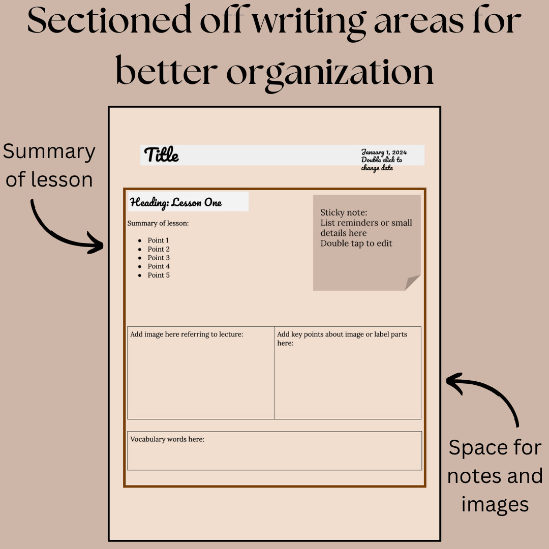 Aesthetic Student Digital Notebook | Notes Template for Students ...