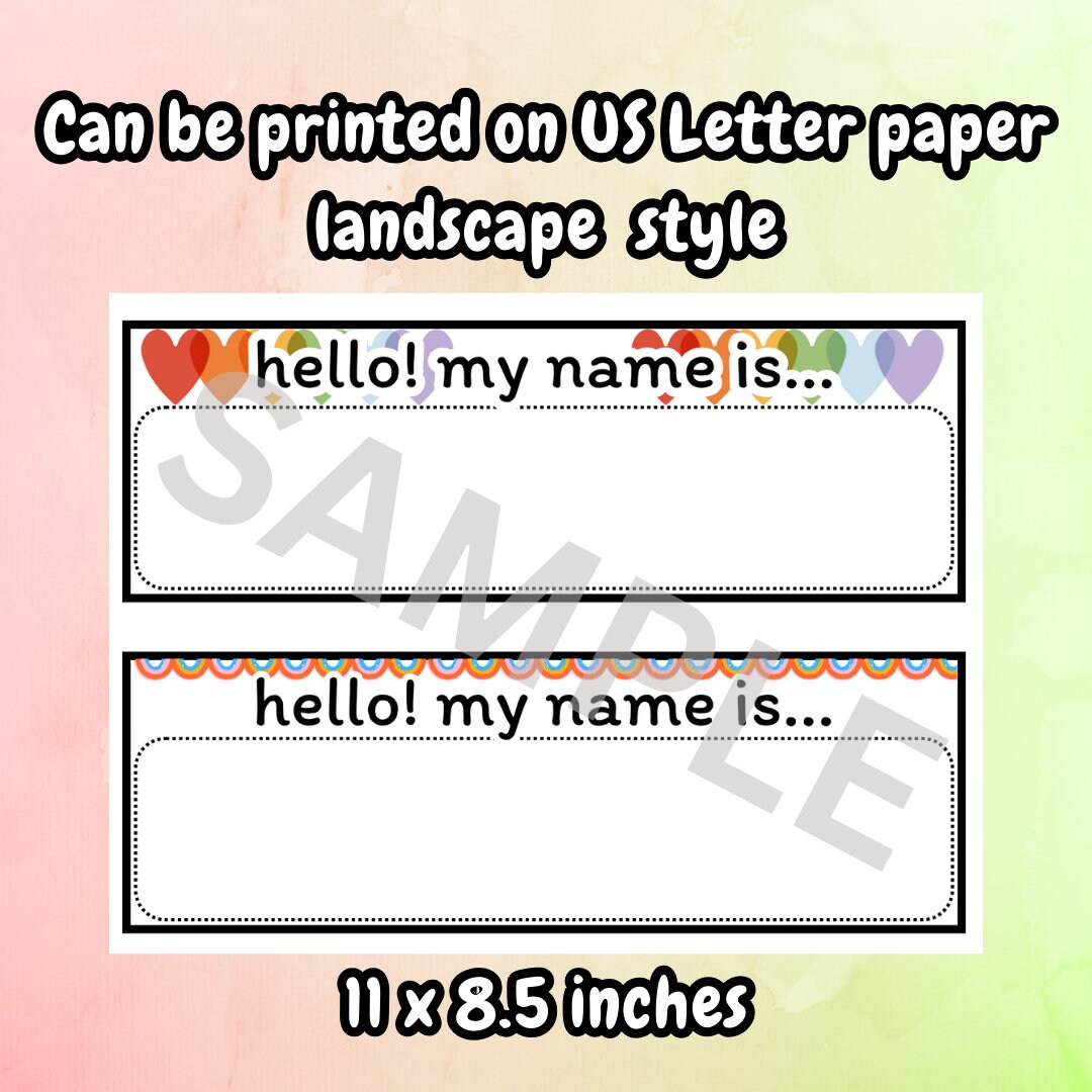 Rainbow Theme Name Tags | Name Labels| Back to School | Printable ...