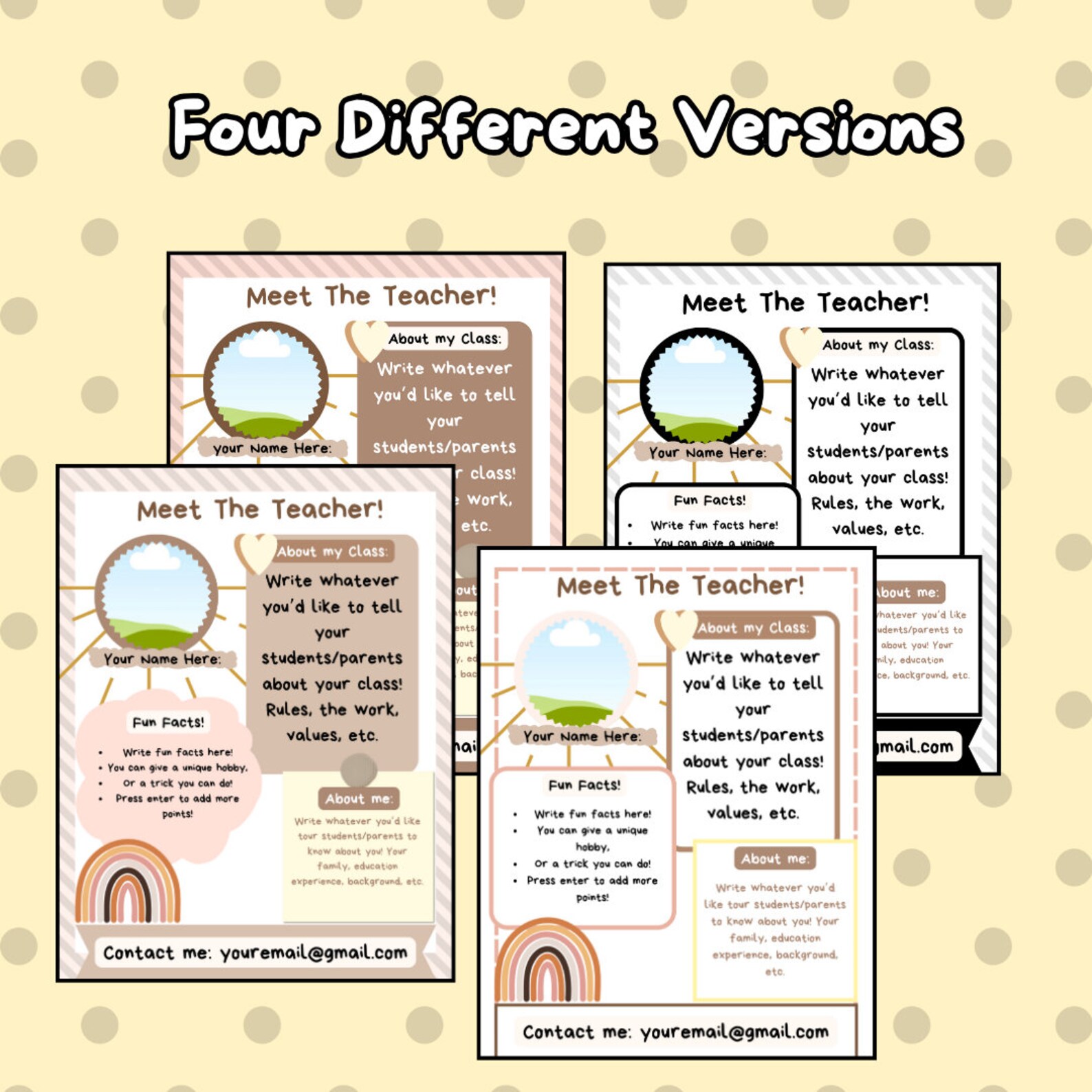 Meet the Teacher Template | Boho Template | Template for Teachers ...