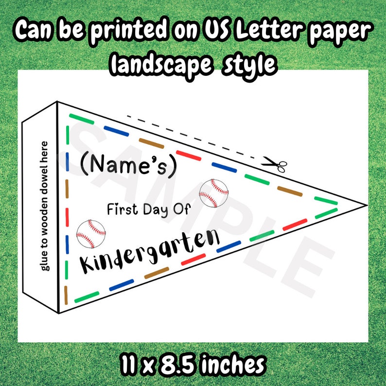 Sports-theme First Day of School Flag | Back to School Sign | Printable ...