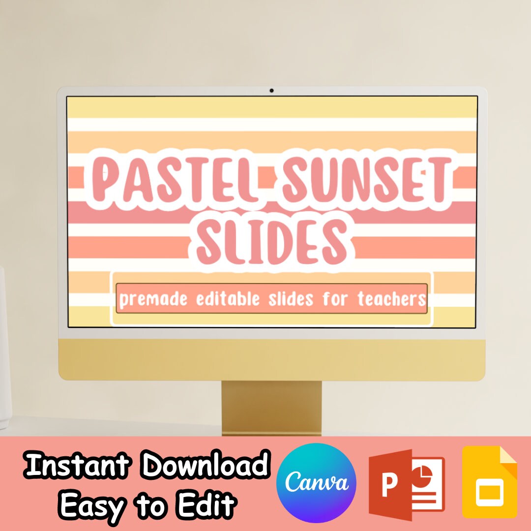 Sunset Pastel Theme Slides Template | Powerpoint and Canva Slides ...