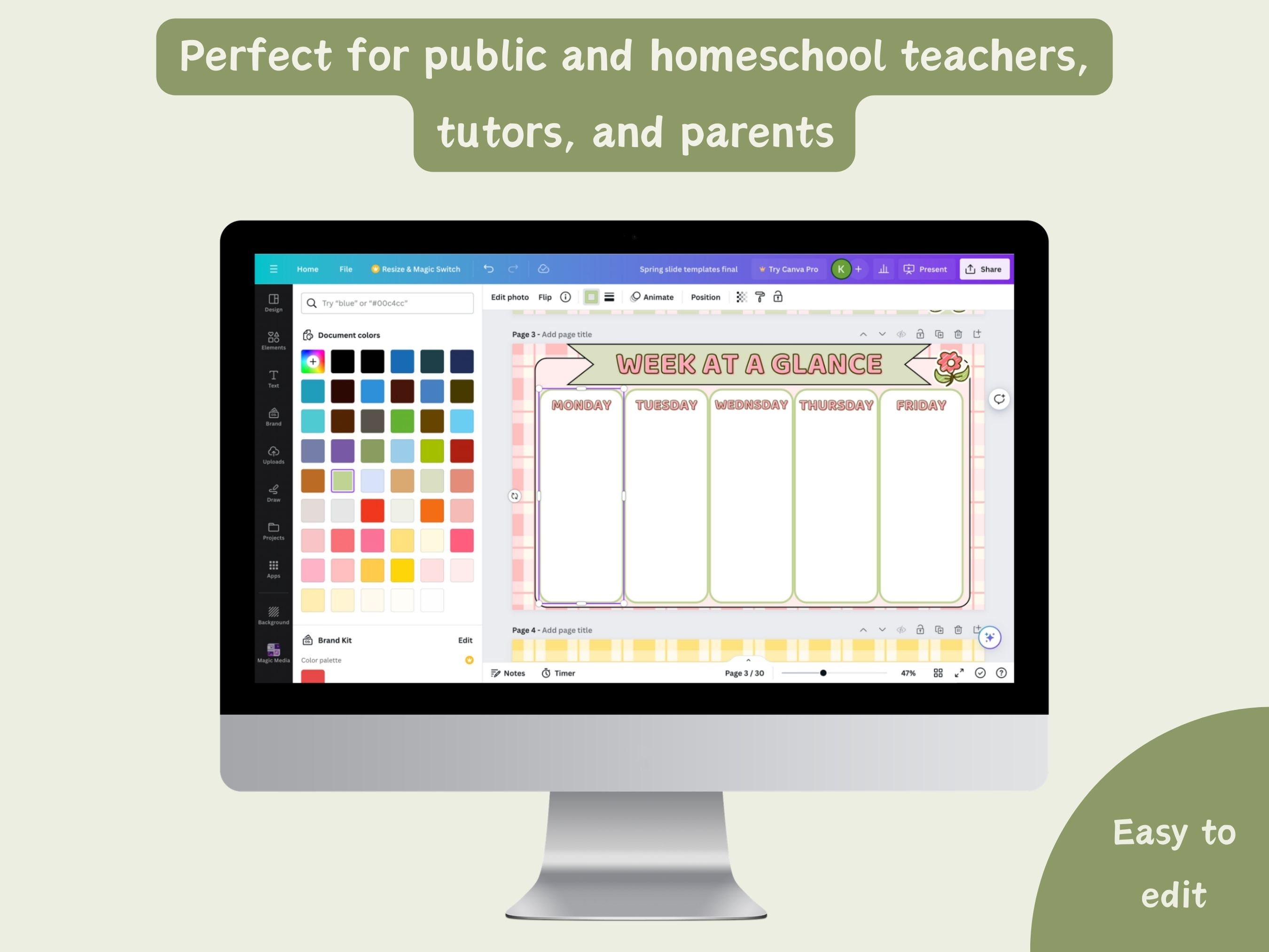 Spring Slides Template for Teachers | Editable Classroom Slides | Canva ...