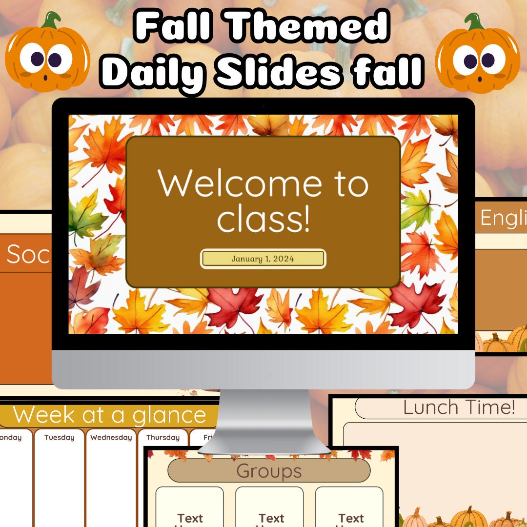 Fall Theme Slides Template for Teachers | Autumn Classroom Slides ...